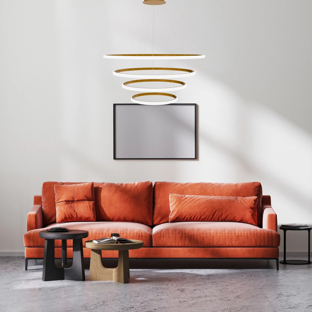Toolight Toolight, závěsné svítidlo 100cm, 60W, 3000K, LHJ010-CP4, zlatá matná, OSW-50003