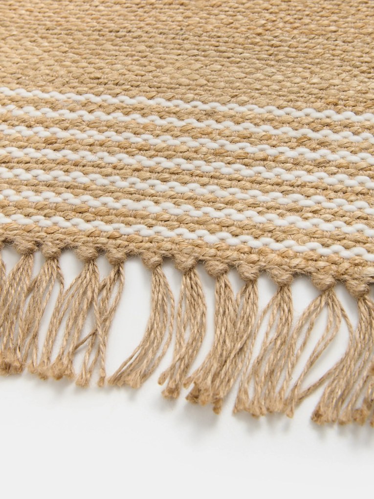 Sinsay - Koberec s příměsí vlny s třásněmi - béžová