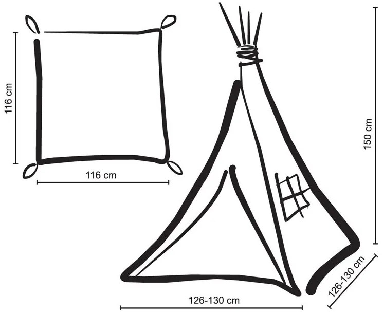 lovel.cz Dětský teepee stan pudrově růžový + podložka, polštářky a dekorace