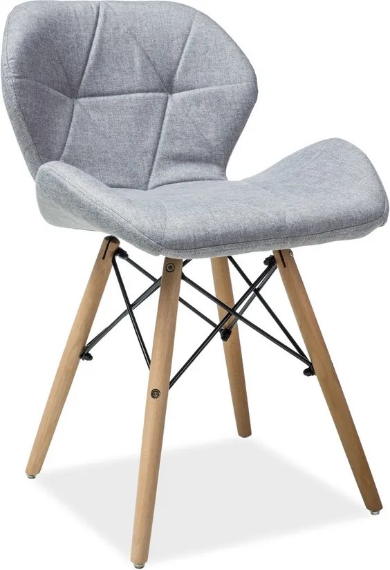 Jídelní čalouněná židle v šedé barvě na dřevěné konstrukci typ II KN902