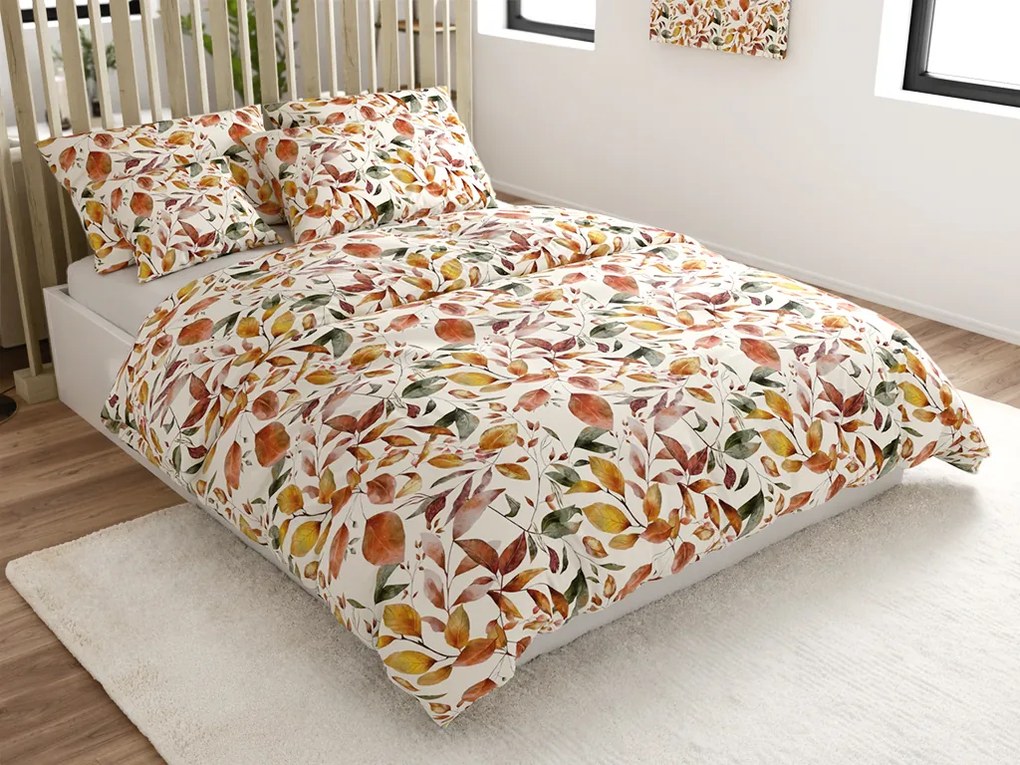 Povlečení z mikrovlákna AUTUMN LEAVES barevné Rozměr povlečení: 2 ks 70 x 90 cm | 200 x 220 cm