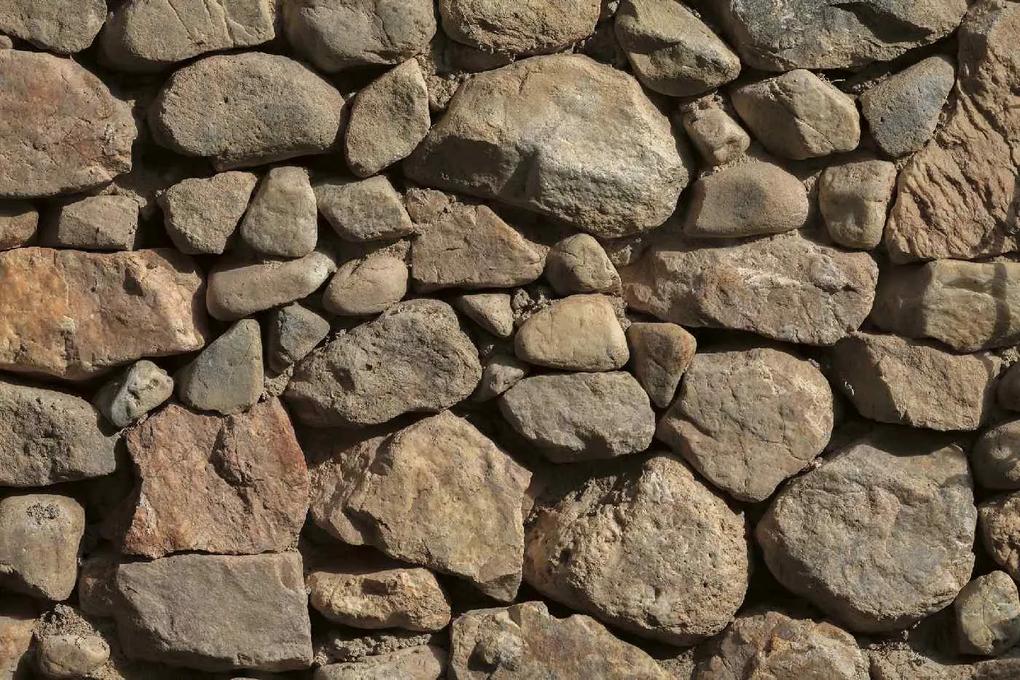 DIMEX | Samolepicí vliesová fototapeta na zeď Skládaná kamenná zeď MA-5-2695 | 375 x 250 cm | hnědá, šedá