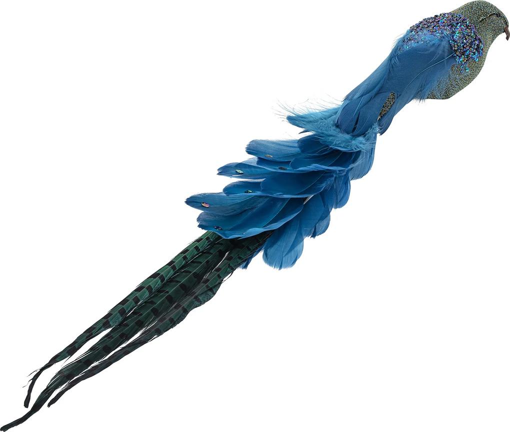 Dekorace Payton ptáci 57 cm nebesky modré 2 ks