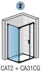 Ronal (Sanswiss) Ronal, CADURA boční stěna v 90° CAT2 Šířka: 80 cm