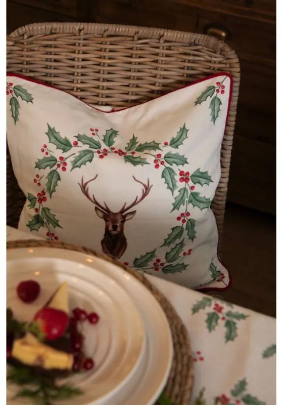 Povlak na polštář s motivem jelena Holly Christmas – 40x40 cm
