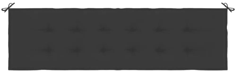Poduška na zahradní lavici černá 180x50x3 cm oxfordská látka