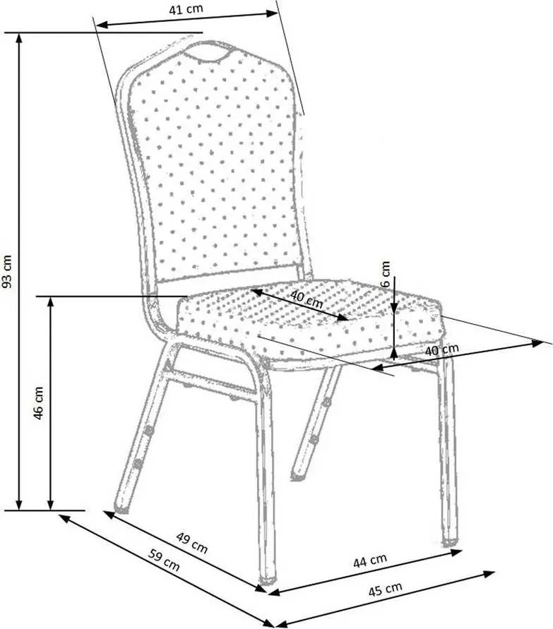 Jídelní židle Rylee, červená / zlatá