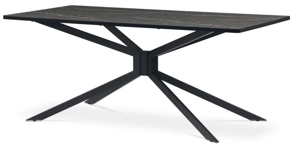 Jídelní stůl KNOT — 180x90x75 cm, dekor šedý mramor