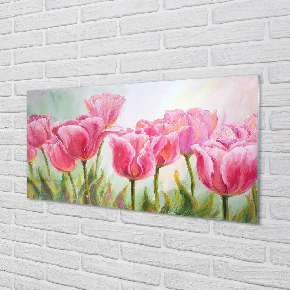 akrylový obraz tulipány obrázek 100x50 cm