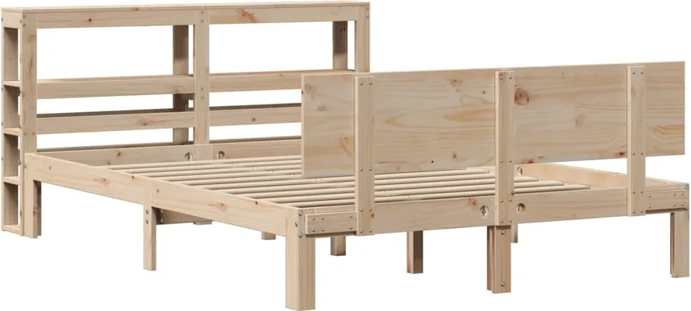 Rám postele s čelem 140 x 190 cm masivní borovice 3306078