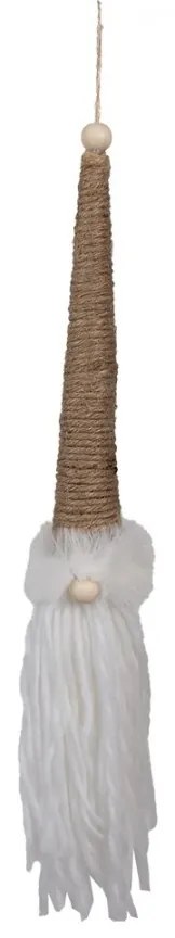 Hnědá závěsná dekorace skřítek Gnome - 6*6*48 cm