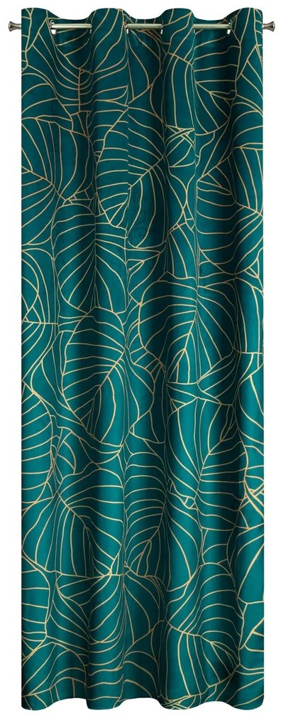 ZATEMŇOVACÍ ZÁVĚS NA KROUŽCÍCH LIMITED COLLECTION LILI2 140X250 CM TYRKYSOVÁ