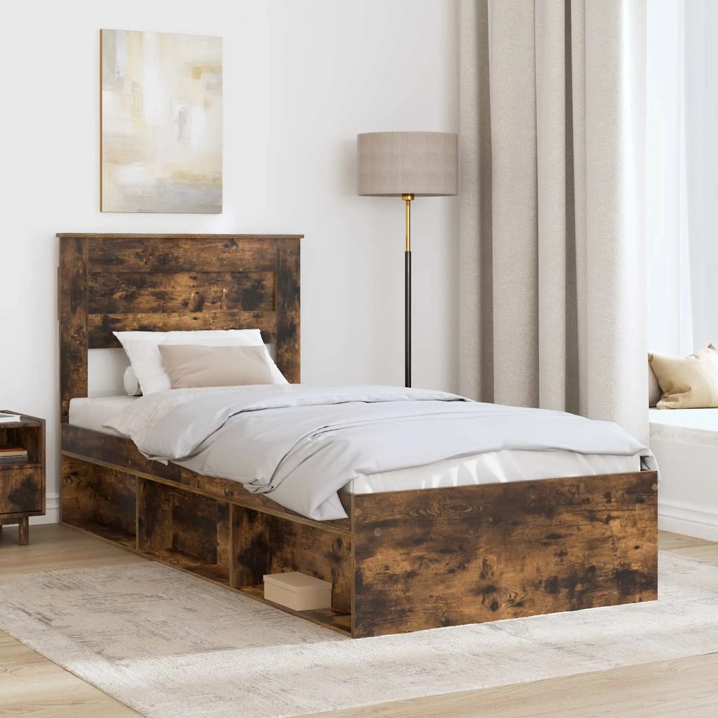 Rám postele Kouřový dub 75 x 190 cm Kompozitní dřevo 3409819