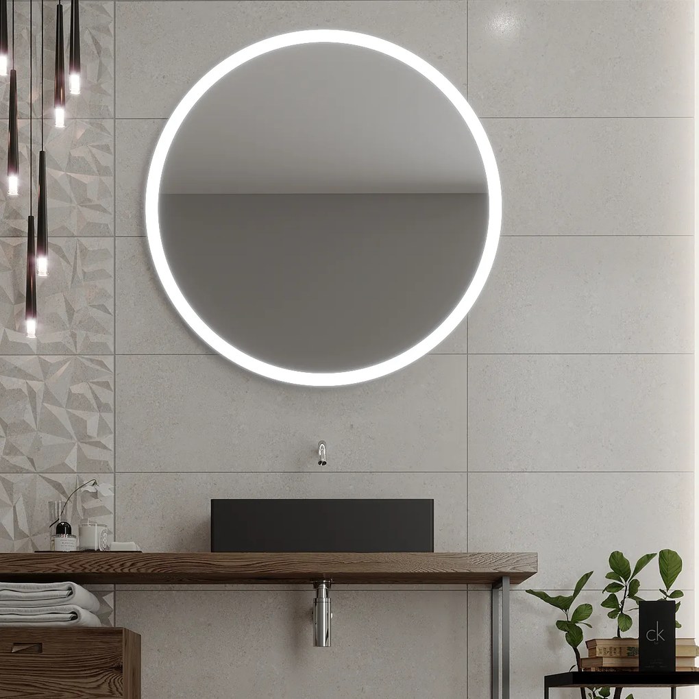 Kulaté zrcadlo do koupelny s LED osvětlením C1 premium