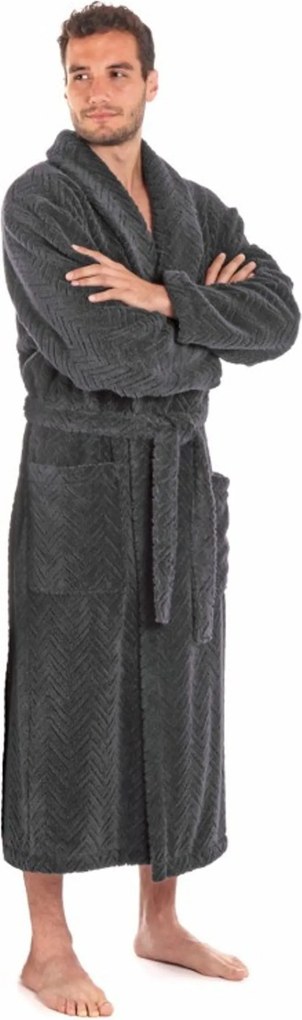 Bavlněný župan s límcem Athena antracitový 21 16 9551 - M