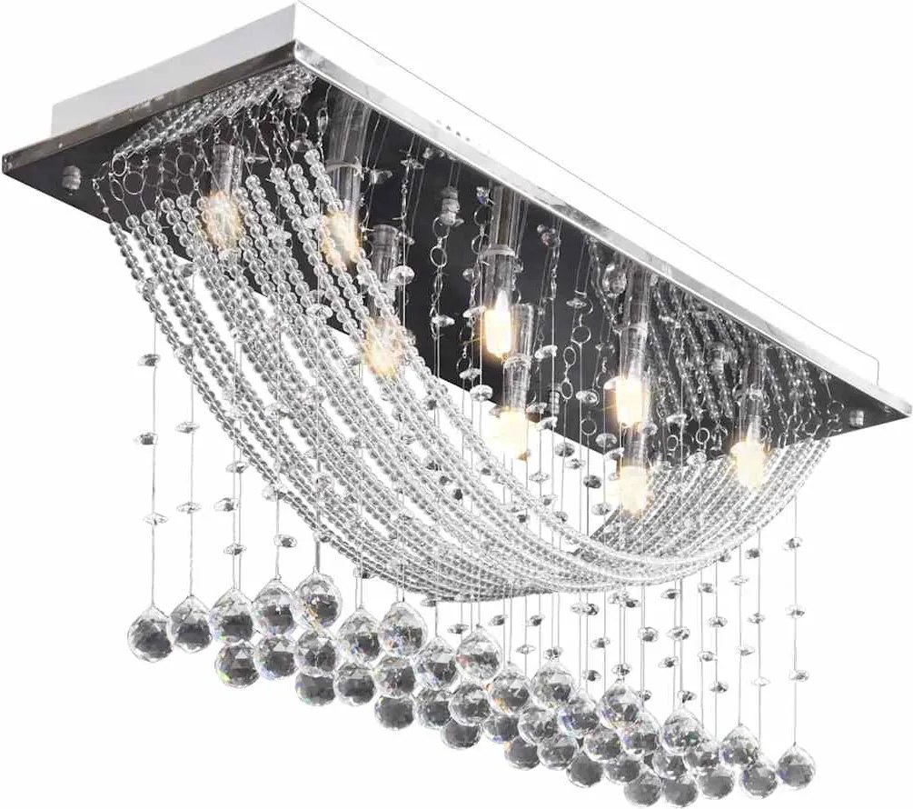 Bílé stropní svítidlo s křišťálovými ověsky, pro 8 žárovek G9, 29 cm 241391