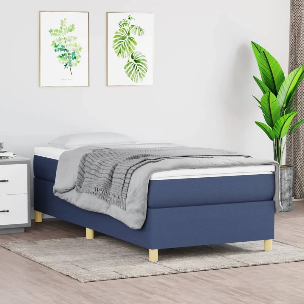 Rám postele s boxspringem modrá 90x190 cm textil 3120927