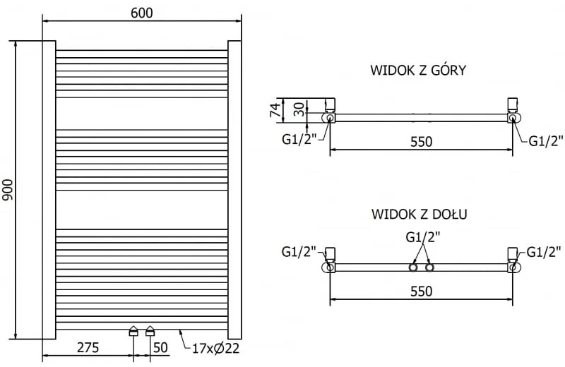 Mexen Mars, topné těleso 900x600 mm, 339 W, zlatá lesklá, W110-0900-600-00-50