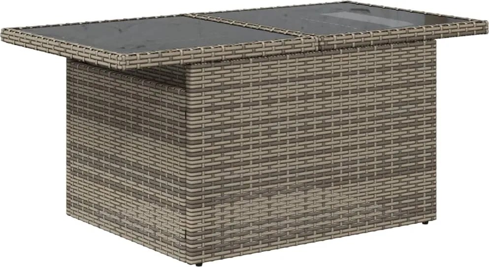 8dílná zahradní sedací souprava s polštáři šedá polyratan 3274841