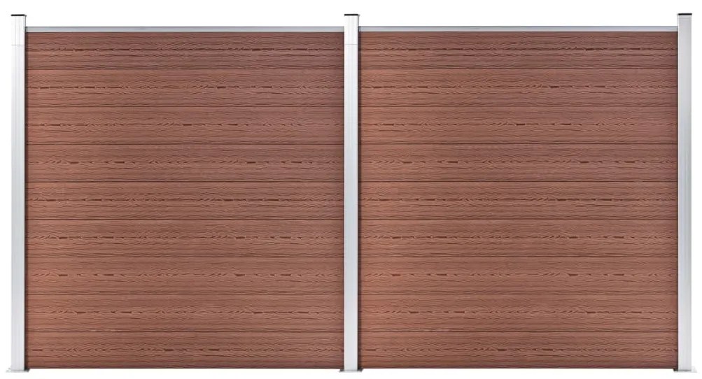 Zahradní plot WPC 353 x 186 cm hnědý 3053207