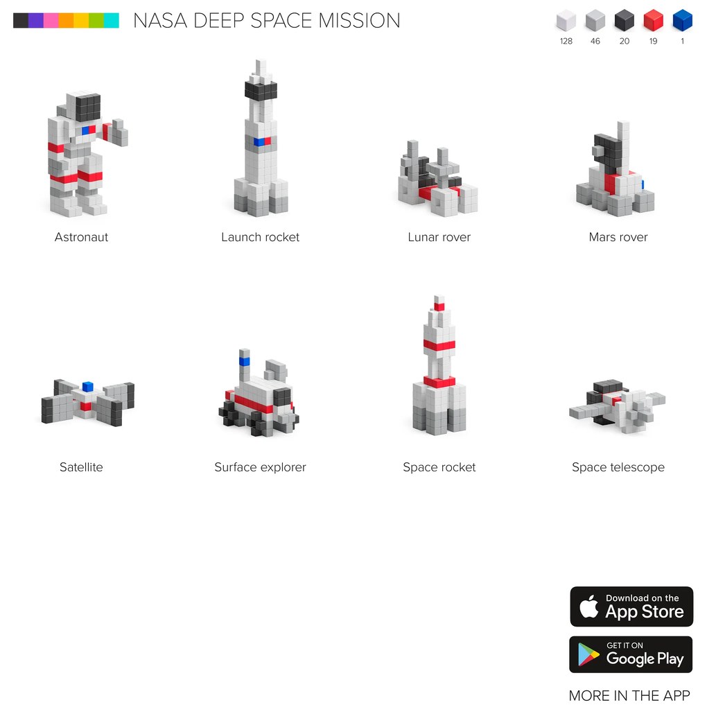 PIXIO magnetická stavebnice - NASA Space Mission - 214 ks