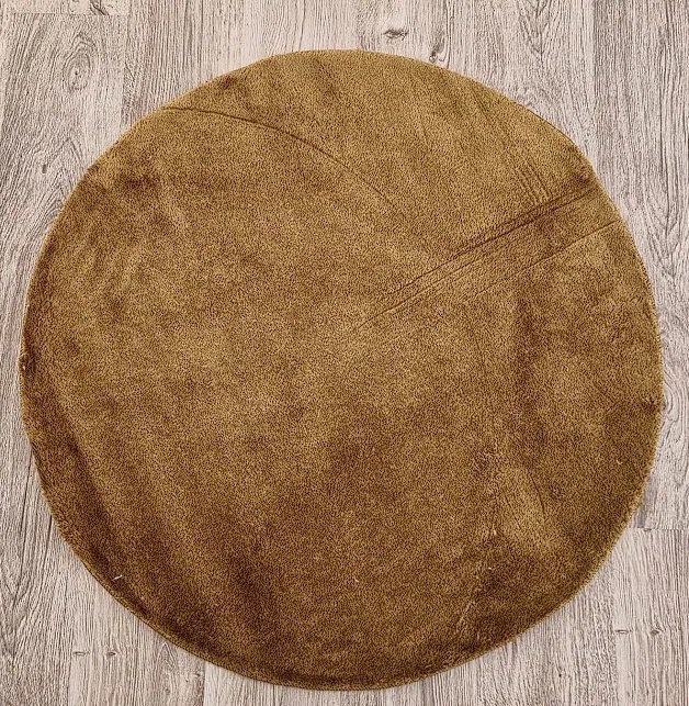 HU Kruhový zlatý koberec Plush Deluxe Rozměr: 60x60 cm