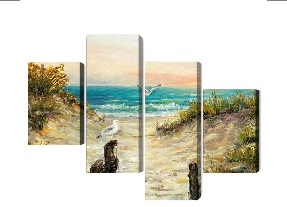 Vícedílný obraz Malované Písečné Duny Nedostatek Nedostatek Plátno Canvas 120x75