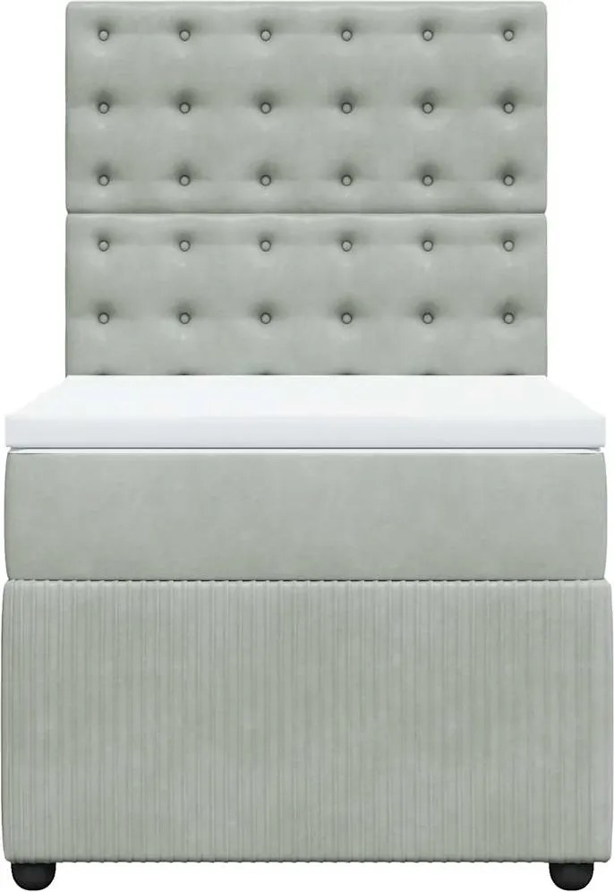 Box spring postel s matrací světle šedá 90x190 cm samet 3294526