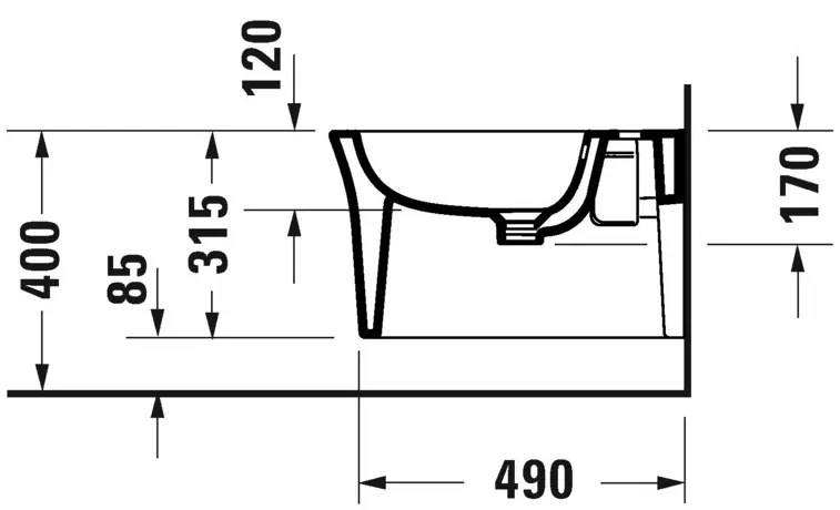 Duravit White Tulip - Závěsný bidet 540x365 mm, bílá 2293150000