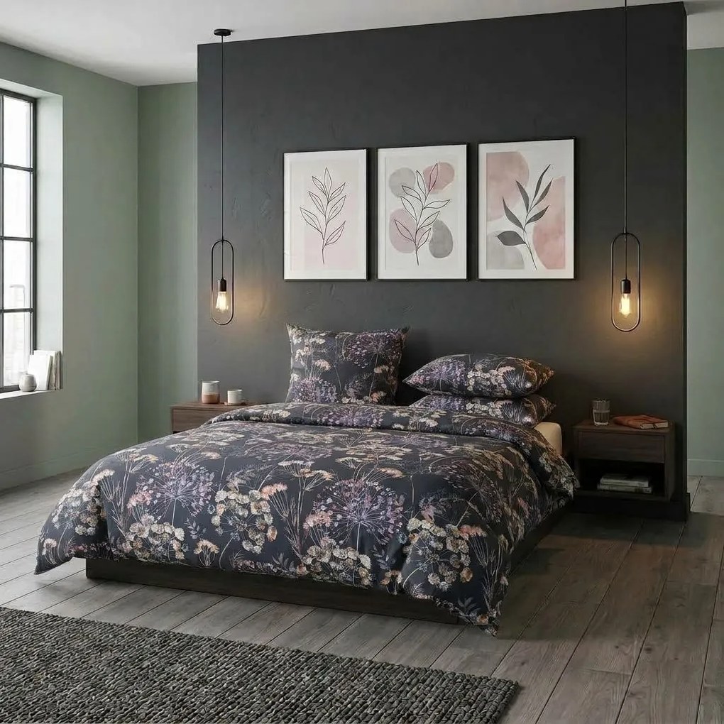Kvalitex Saténové povlečení Luční soumrak 1x 140/220, 1x 70/90cm