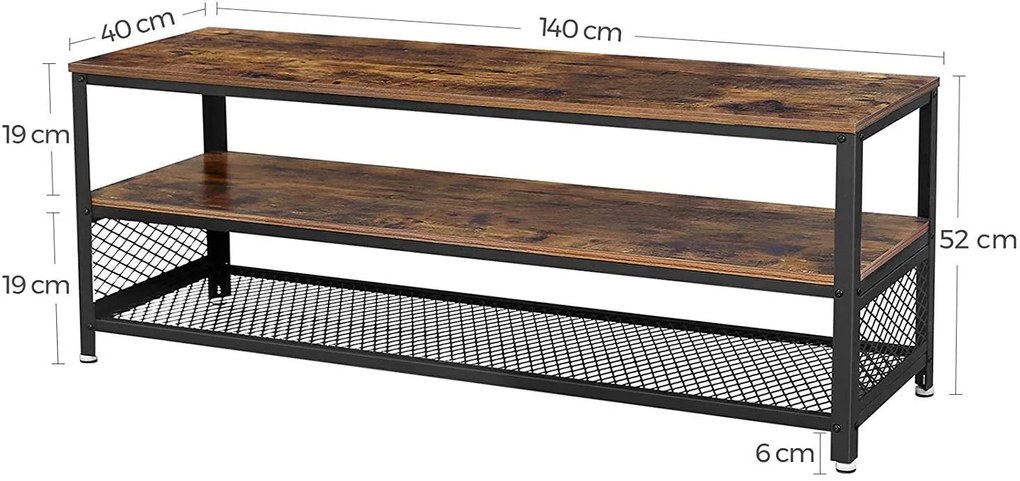 SONGMICS Televizní stolek industriální 140 cm