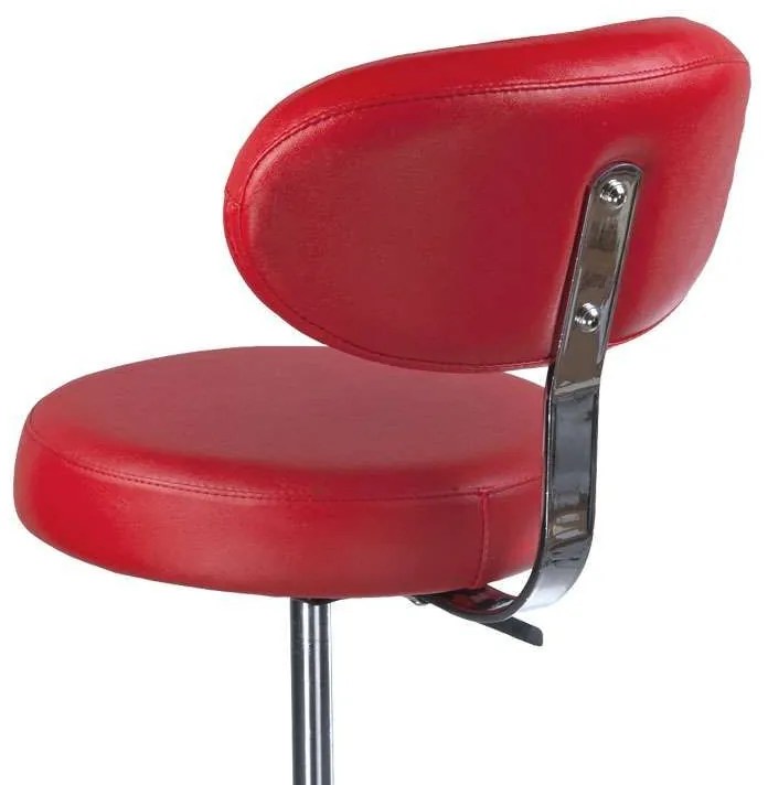 LuxuryForm Židle BERN s opěrátkem na stříbrné základně s kolečky - červená