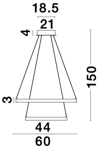 LED lustr Leon 60 zlaté