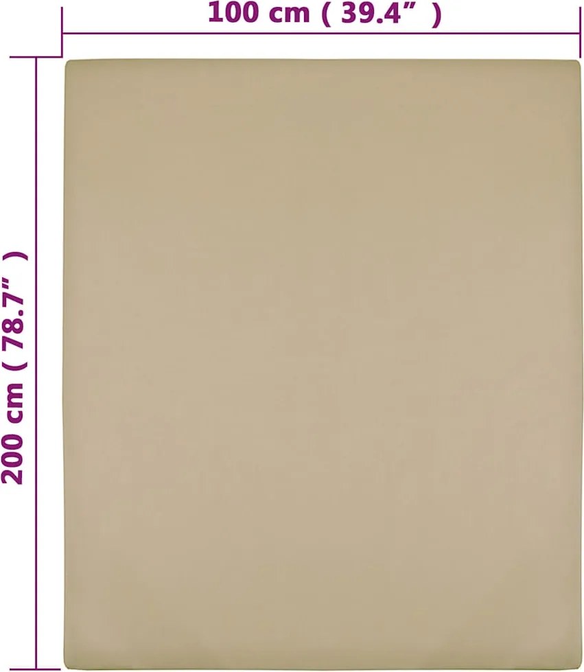 Jersey prostěradlo taupe 100x200 cm bavlna 136222