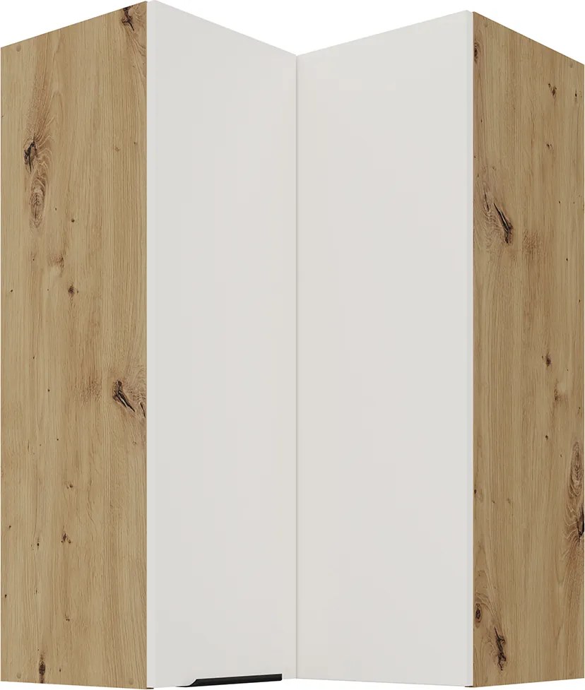 ARIA az | horní kuchyňská skříňka 60x60 GN-90 2F (90°) rohová s policemi | VYSOKÁ | 60x60 cm | artisan/bílá