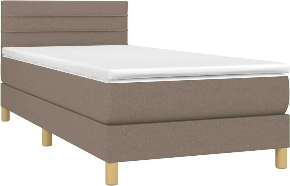 Box spring postel s matrací a LED taupe 90x190 cm textil 3133761