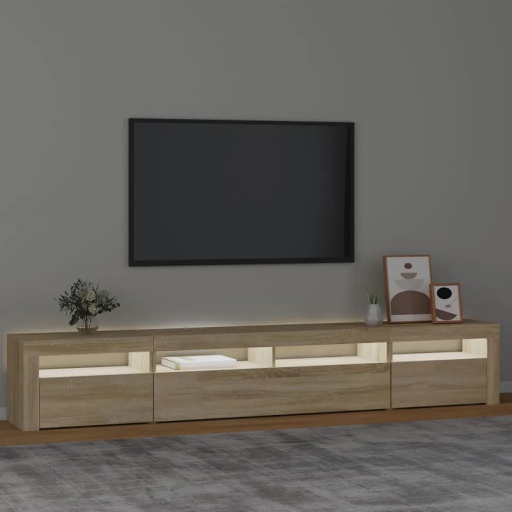 TV skříňka s LED osvětlením dub sonoma 240x35x40 cm 3152724