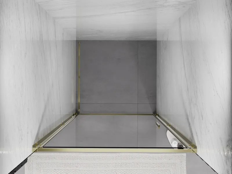 Mexen Exo, výklopné sprchové dveře 90 cm, čiré sklo, zlatá, 817-090-000-50-00