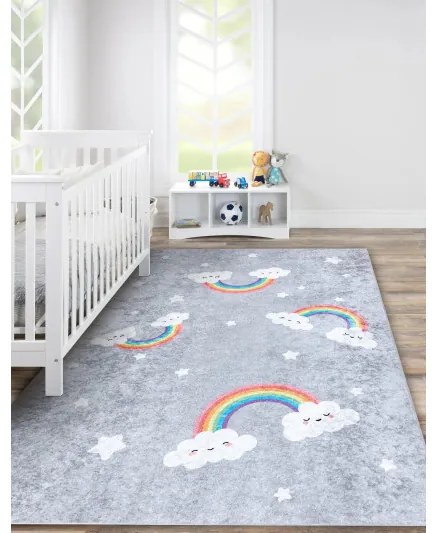 Dywany Łuszczów, Dětský kusový koberec Junior 52063.801 Rainbow grey, 120x170, šedá, dětský pokoj