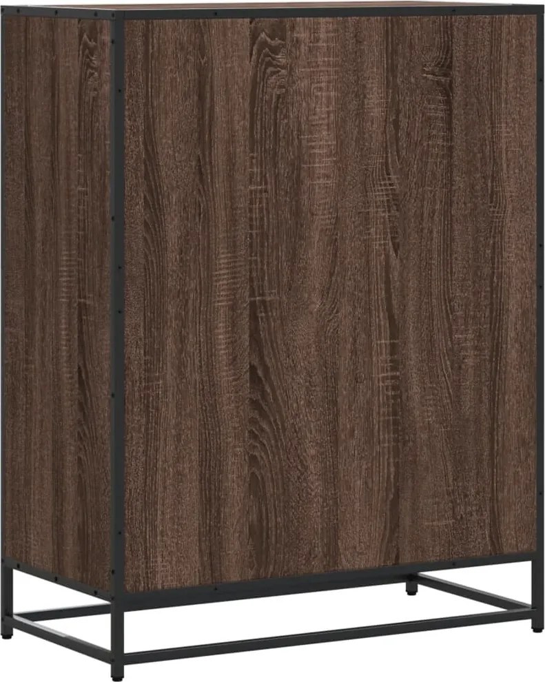 Botník hnědý dub 75 x 38 x 97,5 cm kompozitní dřevo a kov 3300874