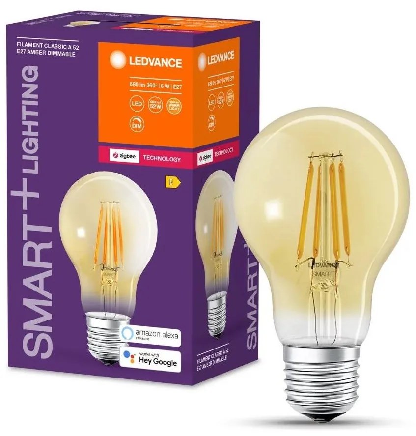 Ledvance | LED Stmívatelná žárovka SMART+ FILAMENT A55 E27/6W/230V 2400K - Ledvance | P225559