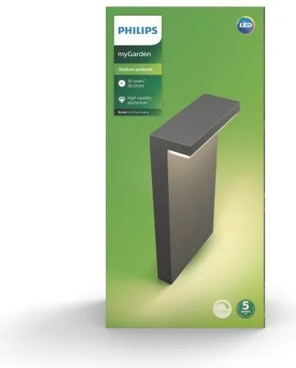 PH 16485/93/P0 LED Venkovní sloupkové svítidlo Philips Bustan 16485/93/P0 antracitové malé 2700K - PHILIPS (915005378501)