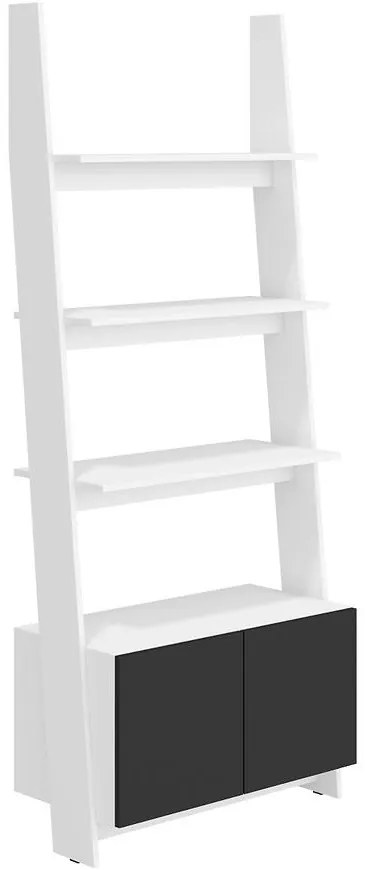 Regál Rack 80cm 1D Bílá/Černá
