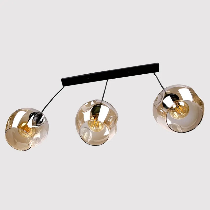 Černo-hnědý závěsný lustr Aspa pro žárovku 3x E27  - Candellux