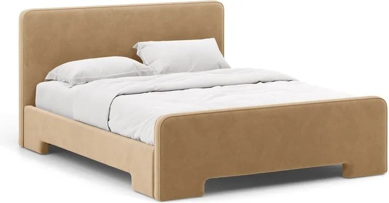 Světle hnědá čalouněná dvoulůžková postel s roštem 140x200 cm Eda – Micadoni