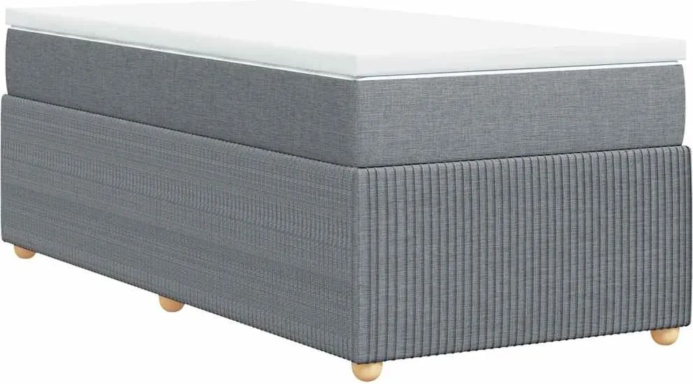 Box spring postel s matrací světle šedá 80 x 200 cm textil 3285525