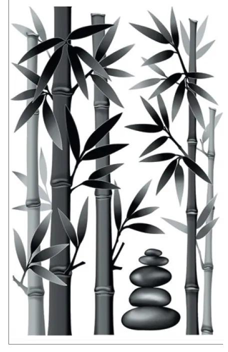 Samolepící pokojová dekorace Bambus šedý 60x32cm