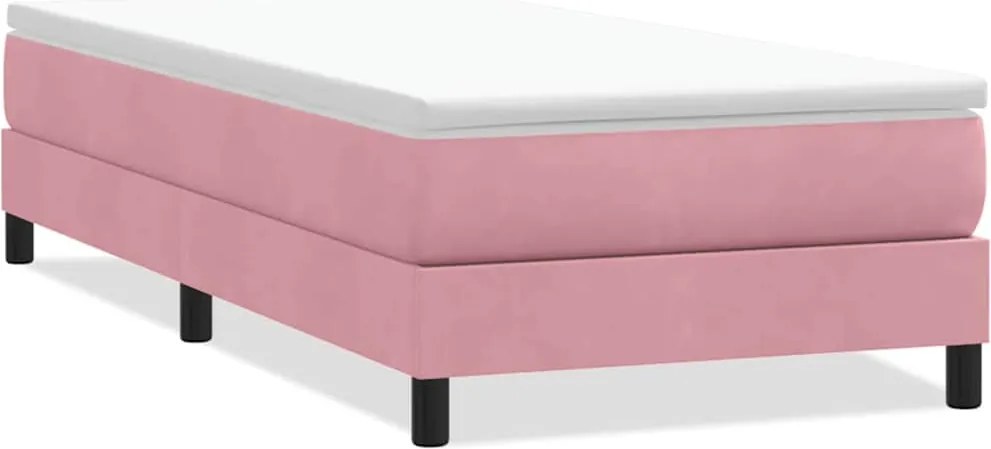 Postel Box Spring bez matrace černá 100x220 cm Růžový 3315866