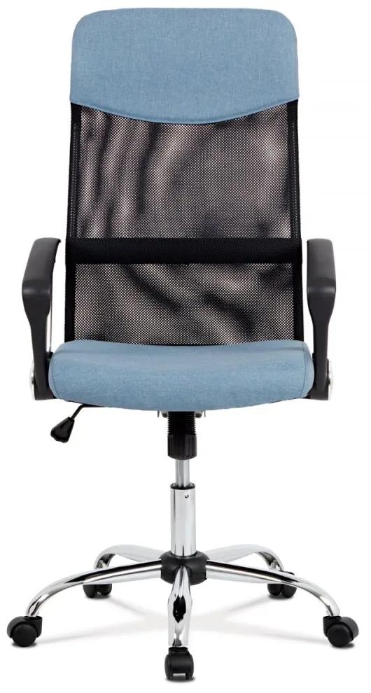 Kancelářská židle řady BASIC, potah modrá látka a černá síťovina MESH, houpací m KA-E301 BLUE