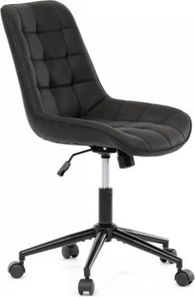 Kancelářská židle černá dekor broušené kůže černý kovový kříž KA-V3120 BK3